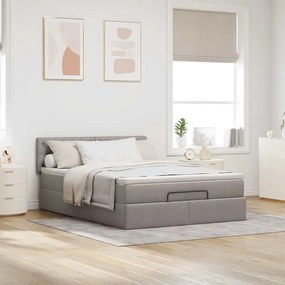 Osmanský postel s matrací taupe 140x200 cm textil 3311550