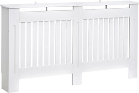 HOMCOM MDF Kryt Radiátoru se Šprušlemi, Kryt Radiátoru pro Domov a Kancelář, 152x19x81 cm, Bílý