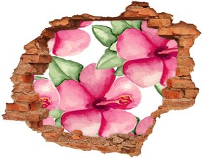 Wallmuralia Nálepka 3D díra na zeď Tropické květiny 90x70 cm