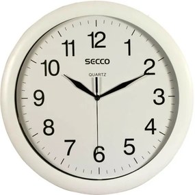 Secco nástěnné hodiny, bílé, průměr 32cm