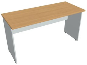 Stůl pracovní rovný 140 cm - Hobis Gate GE 1400 Dekor stolové desky: buk, Dekor lamino podnože: šedá