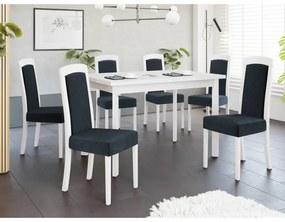 Rozkládací stůl se 6 židlemi - AL26, Barva dřeva: ořech-L, Potah: Kronos 7