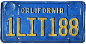 Americká SPZ California Blue 1LIT188