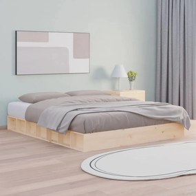 Rám postele 120 x 200 cm masivní dřevo - Default Title