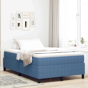 Postel s boxspringem Modrá a bílá 120 x 200 cm Žebrovaná látka 3337460