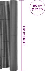 Oboustranný zahradní plot 110 x 400 cm šedý 317160