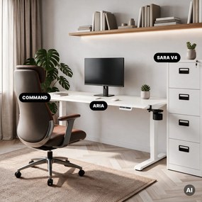 Elektrický stůl s nastavitelnou výškou ergonomický bílý,1600x800 mm: ARIA