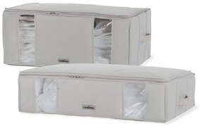 Sada 2 béžových úložných boxů pod postel s vakuovým obalem Compactor XXL Life Underbed Bags