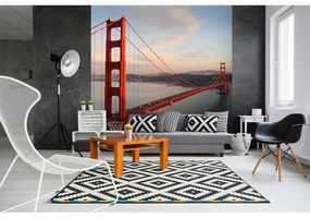 DIMEX | Vliesová fototapeta na zeď Most Golden Gate MS-3-0015 | 225 x 250 cm | červená, modrá, hnědá