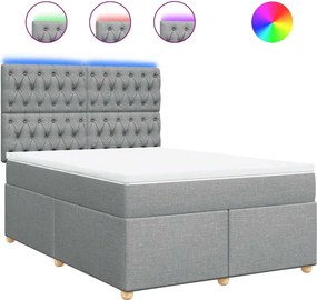 Box spring postel s matrací světle šedá 140 x 190 cm textil 3293582