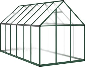 Skleník s podkladovým rámem zelený 334 x 169 x 195 cm hliník 3266327