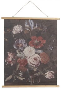 Nástěnný plakát s malbou zátiší vlčích máků, tulipánů, karafiátu a dalších květin – 80x2x100 cm