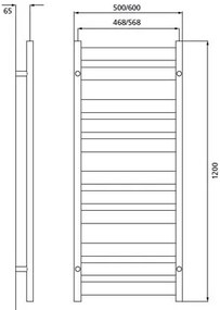 ZEHNDER ZETA koupelnové otopné těleso, 1600x600mm, rovné, chrom, PQ6C-160-060