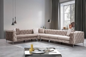 Designová rohová sedačka Rococo béžová - levá