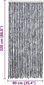 Závěs proti hmyzu stříbrný 90 x 220 cm Chenille 284286