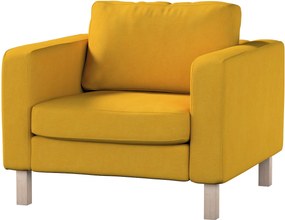Potah na křeslo IKEA Karlstad, krátký barva žlutá látka pletený vzor