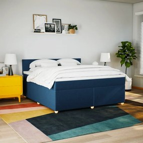Box spring postel s matrací modrá 180x200 cm textil 3286758