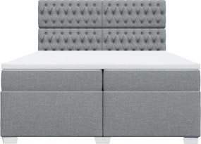 Box spring postel s matrací světle šedá 200 x 200 cm textil 3292902