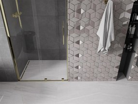 Mexen Velar, posuvné dveře do otvoru 75x200 cm, 8mm čiré sklo, zlatá lesklá, 871-075-000-01-50