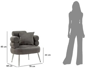 Designové křeslo Harmony šedé