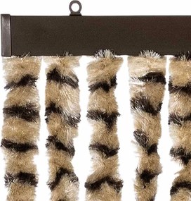 Závěs proti hmyzu béžový a hnědý 90 x 220 cm Chenille 325449