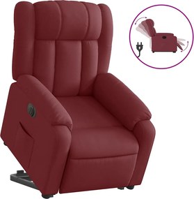 Elektrické zvedací polohovací křeslo vínové textil 3205343