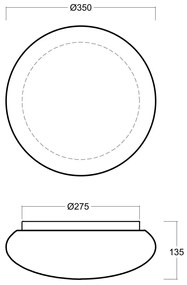 Osmont 67570 Arakis 2, stropní svítidlo z triplexového skla, 14W LED 4000K, prům. 35cm