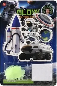 TEDDIES Samolepky Vesmír svítící ve tmě / 2 druhy / plast / na kartě /