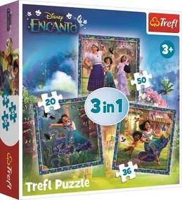 Trefl - Puzzle - Encanto: Postavy 3v1 / 20|26|50 dílků / 20 x 19.5 cm