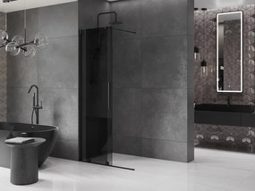 Mexen Velar, sprchová zástěna s posuvnými dveřmi Walk-in 80 x 200 cm, 8mm šedé sklo, černá matná, 871-080-000-43-70