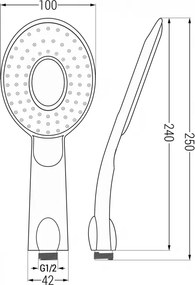 Mexen příslušenství - R-73 Ruční sprcha, 1-funkční, černá, 79573-70