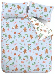 Modré povlečení na dvoulůžko/prodloužené z mikrovlákna 230x220 cm Gingerbread – Catherine Lansfield