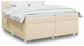 Box spring postel s matrací krémová 200x200 cm textil 3286000