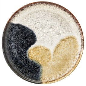 Bloomingville Dezertní talíř Jules Blue/Cream/Sand 22 cm, modrá barva, keramika