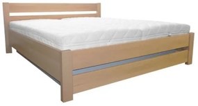 Drewmax Dřevěná postel 140x200 buk LK190 BOX koniak