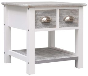 Odkládací stolek šedý 40 x 40 x 40 cm dřevo pavlovnie - Default Title