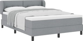 Postel s boxspringem s čelo Světle šedá 160 x 200 cm textil 3340031
