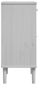 Noční stolek SENJA ratanový vzhled bílý 40x35x80 cm borovice - Default Title