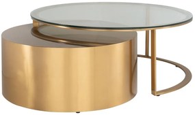 OnaDnes -20% Set dvou zlatých konferenčních stolků Richmond Orlan 80/105 cm