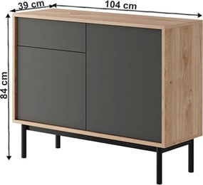 Tempo Kondela Komoda BERGEN BK104, dub jaskson hickory/grafit