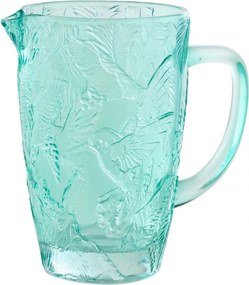 Azurový skleněný džbán kolibřík Hummin Bird - 19*12*19 cm / 1000 ml