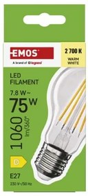 Emos lighting LED žárovka Filament A60 / E27 / 7,8 W (75 W) / 1060 lm / teplá bílá 1525743205