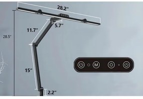 LED Stmívatelná dotyková stolní lampa LED/24W/230V 3000-6500K CRI 92 černá