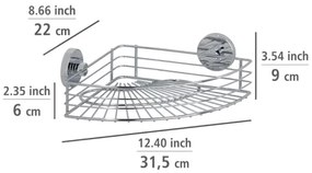 WENKO 20887100-Polička VACUUM-LOC RUND STAH 31x22,5 cm lesk. chrom