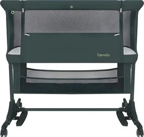 LIONELO Postýlka Jodie 3v1 Green Graphite / Přístavná postýlka i koléb