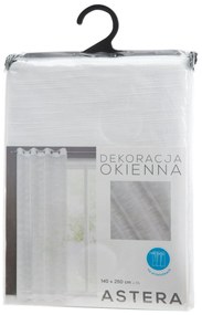 ZÁCLONA NA KROUŽCÍCH ASTERA 140X250 CM BÍLÁ