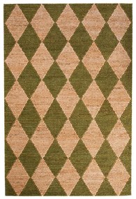 Zelený/v přírodní barvě ručně tkaný koberec s příměsí juty 160x230 cm Effie Diamond – Flair Rugs