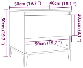 Odkládací stolky 2 ks hnědý dub 50x46x50 cm kompozitní dřevo - Default Title