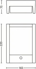Philips Arbour IR 6W šedá / LED venkovní nástěnné svítidlo / 600LM / 4