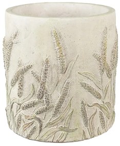 Cementový obal na květináč s jitrocelem Plantain M - Ø 17*17 cm